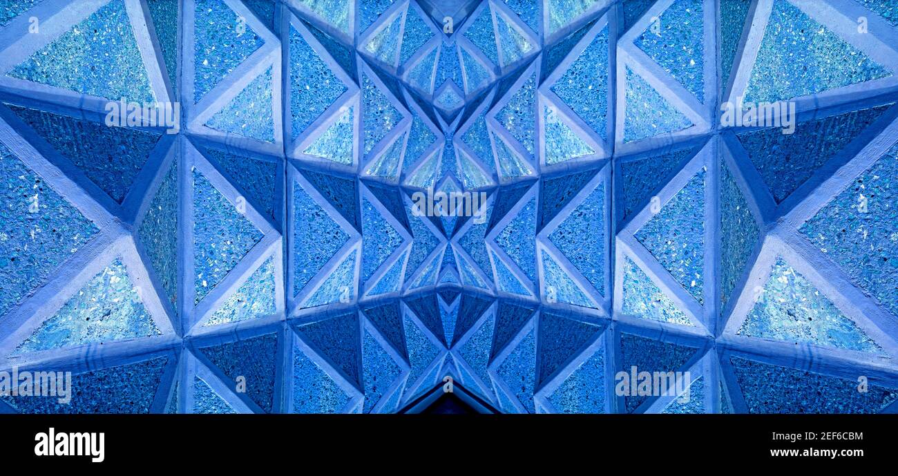 Blue Tone Symmetry 3D Diminishing Perspective Pyramid Shaped Pattern ...