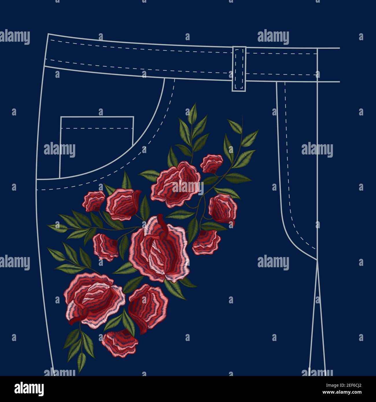 Jeans Pocket Embroidery Design