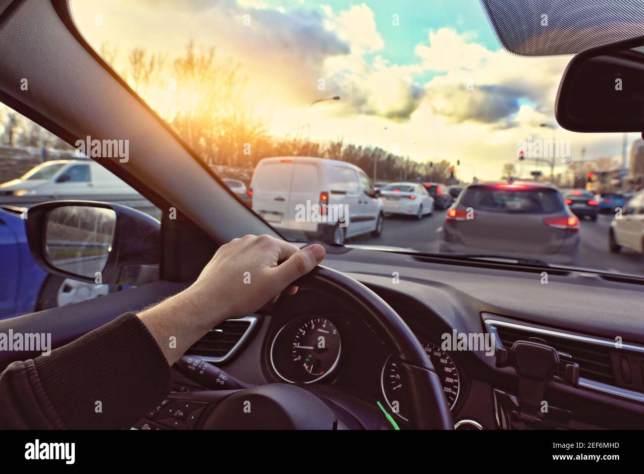 Driving a car in traffic hi-res stock photography and images - Alamy