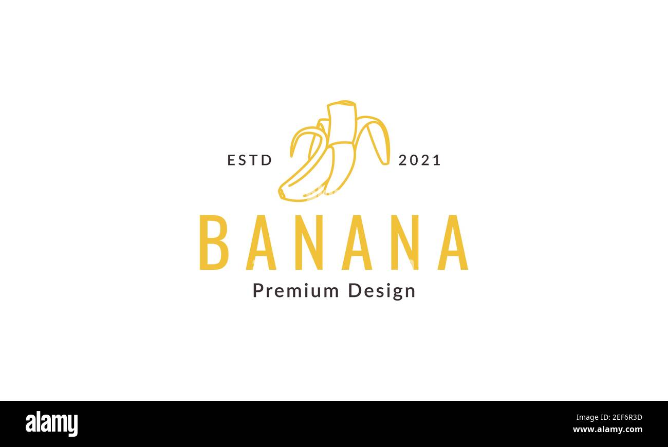 fruit banana cut line logo design vector icon symbol illustration Stock ...