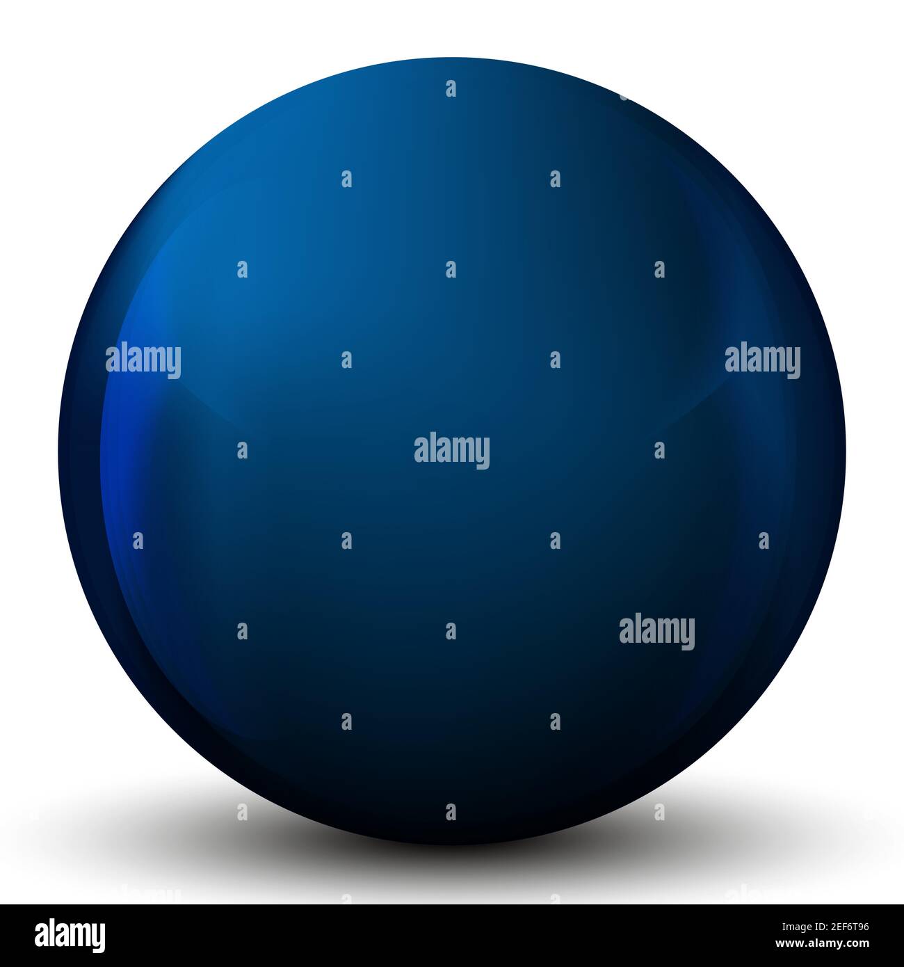 Glass blue ball or precious pearl. Glossy realistic ball, 3D abstract ...