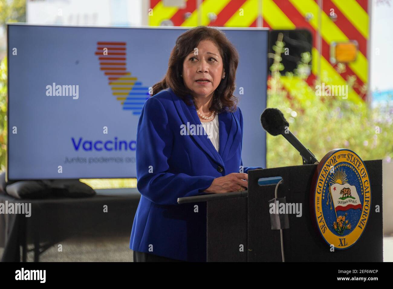 Los Angeles County Supervisor, Hilda Solis speaks during a press ...