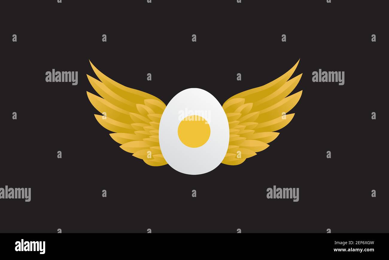 abstract egg with wings logo design vector icon symbol illustration ...