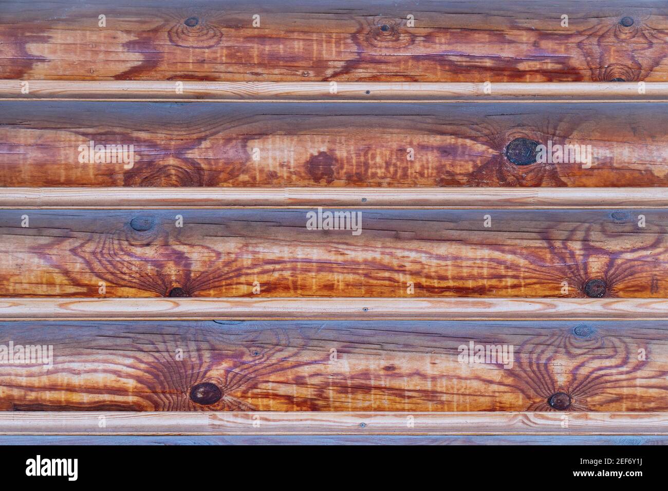 Horizontal Log wood wall texture for background Stock Photo - Alamy