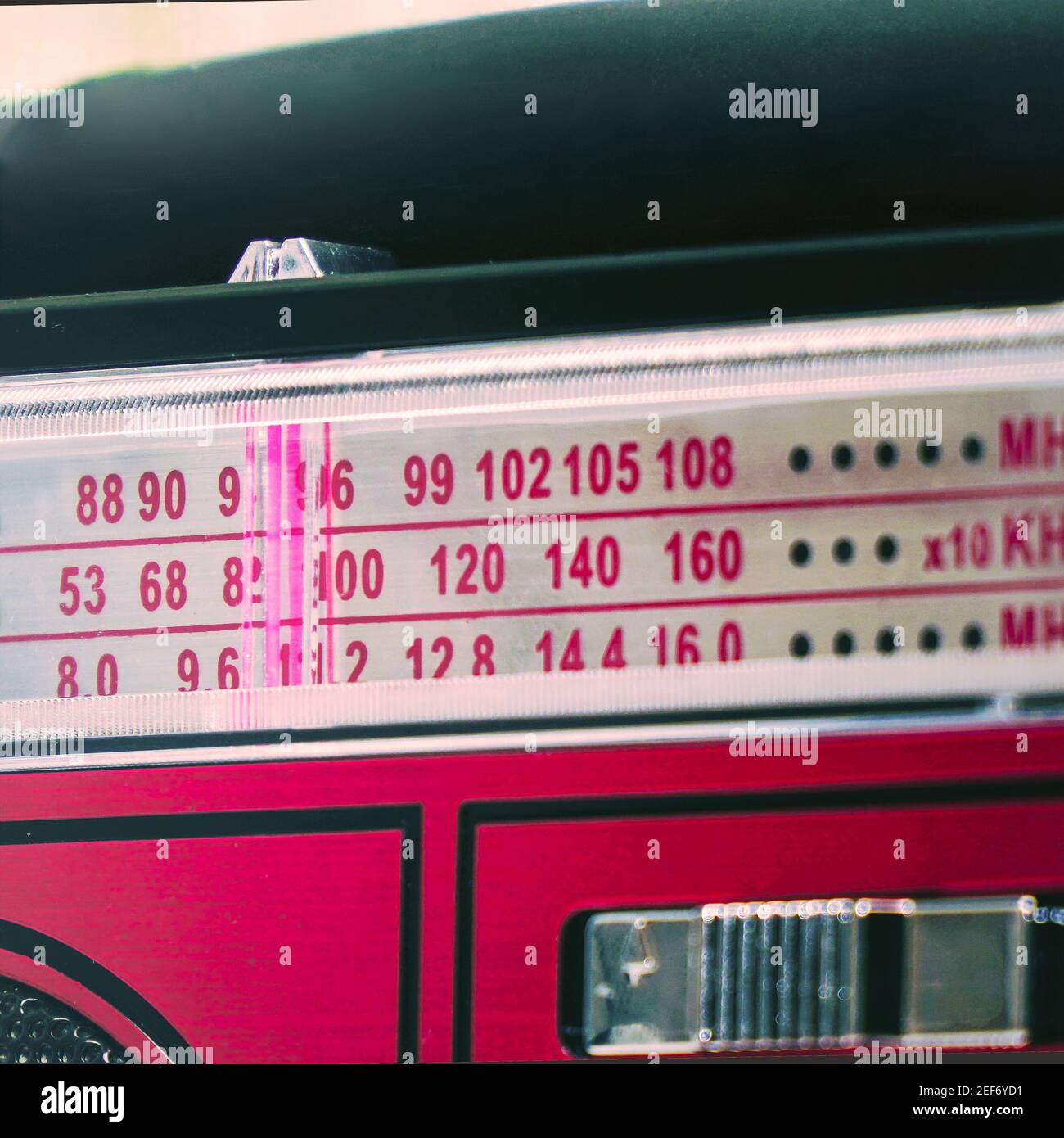 Old radio receiver with analog tuning scale Stock Photo - Alamy