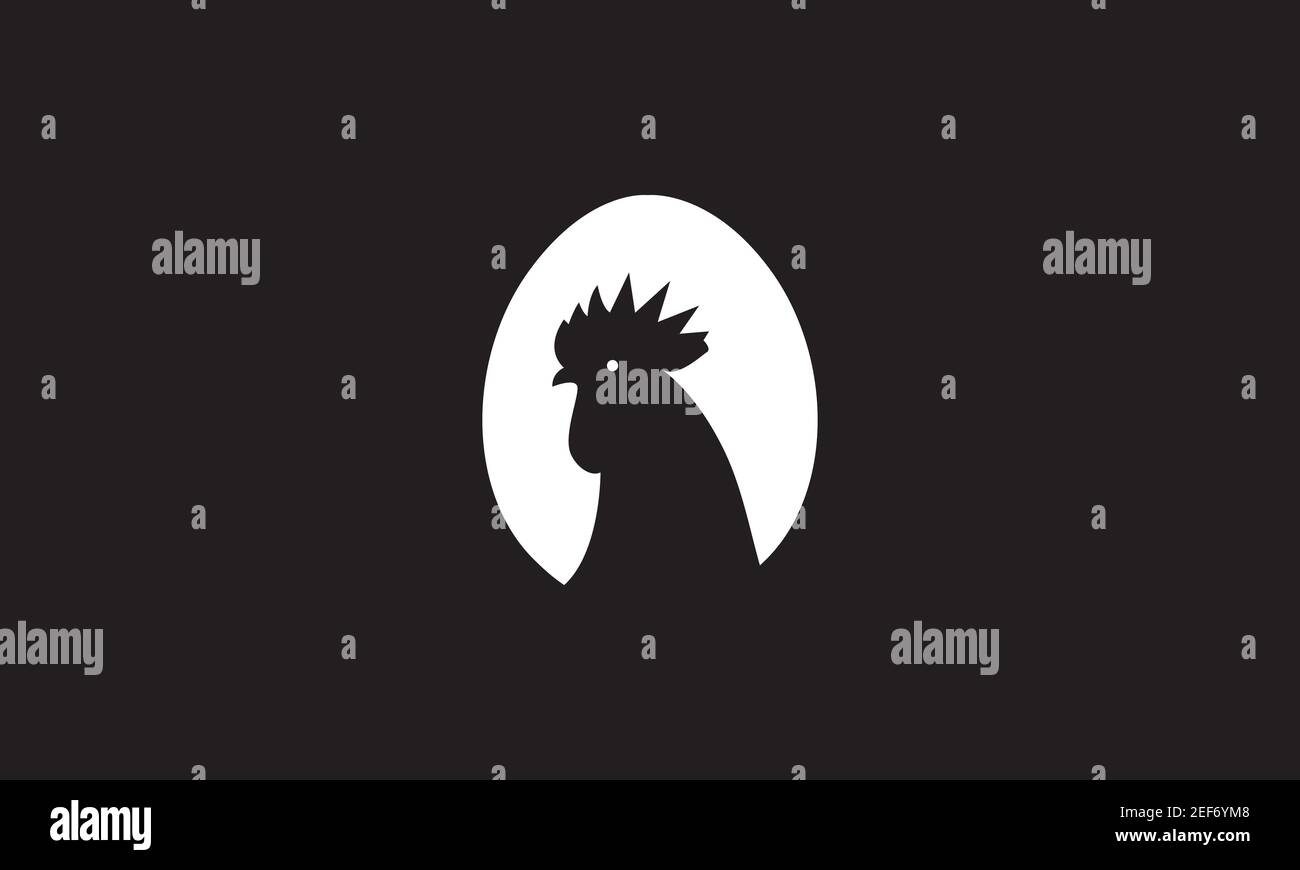 circle egg with rooster shape logo design vector icon symbol ...