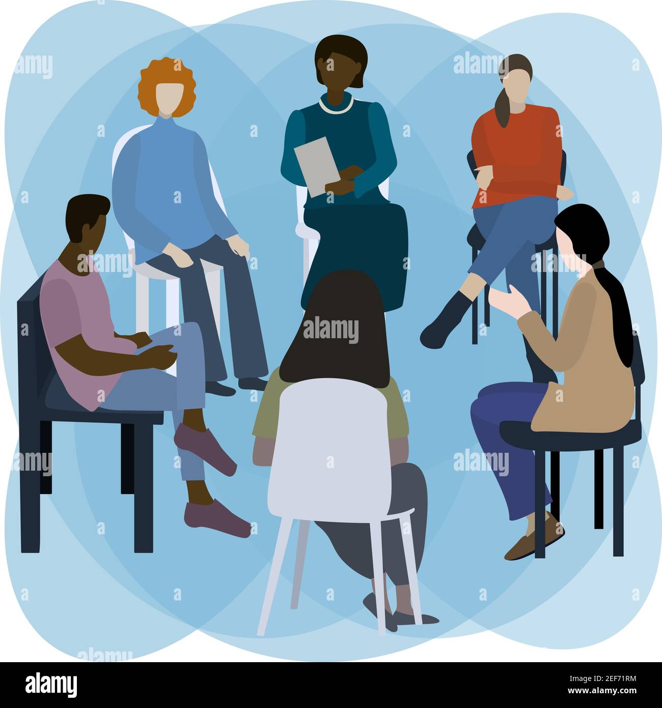 Support group for people with mental illnesses. Group therapy session ...