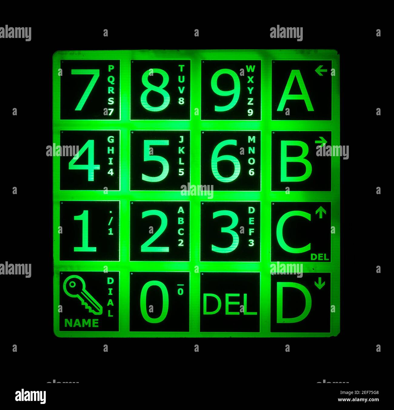 Door digital code panel display with green buttons Stock Photo - Alamy