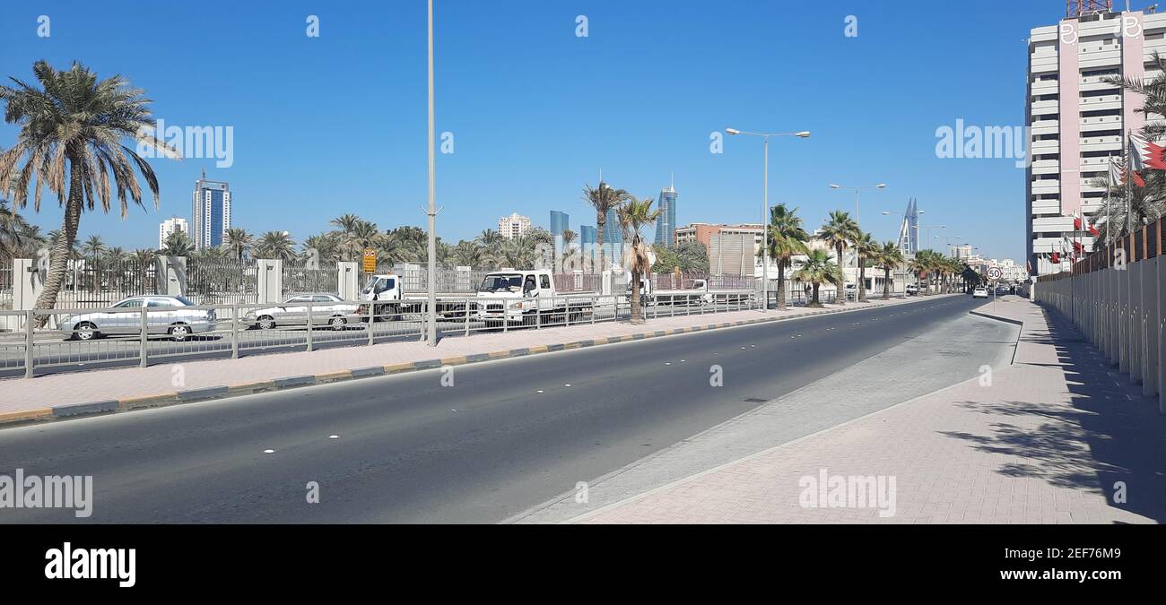 Manama, Bahrain - February 15 2021: street city view of Manama, Capital ...