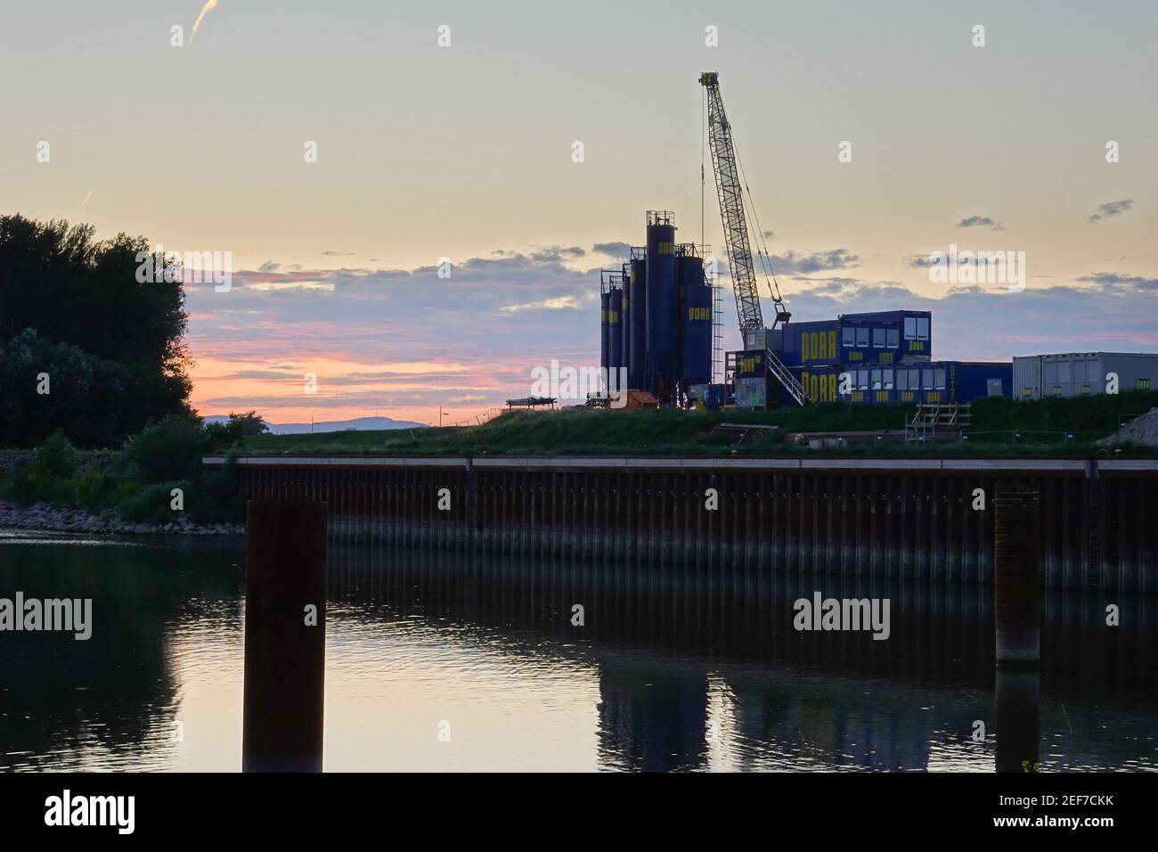 Wien, Alberner Hafen // Vienna, River Danube, Albern Harbour Stock ...