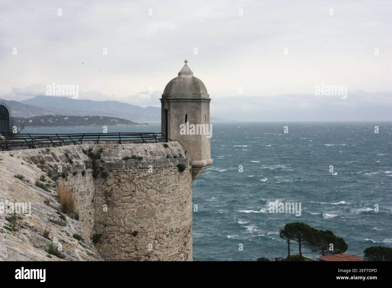 ancient watchtower at the coast of Monaco Stock Photo - Alamy