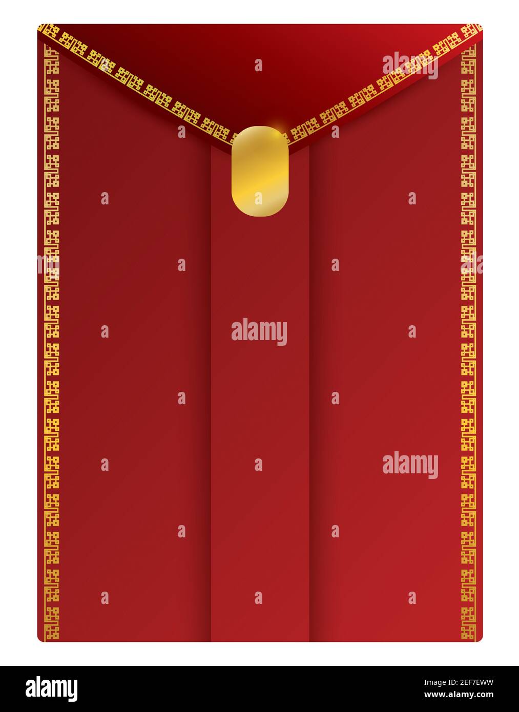 Chinese red envelope sealed with golden sticker and decorated with ...