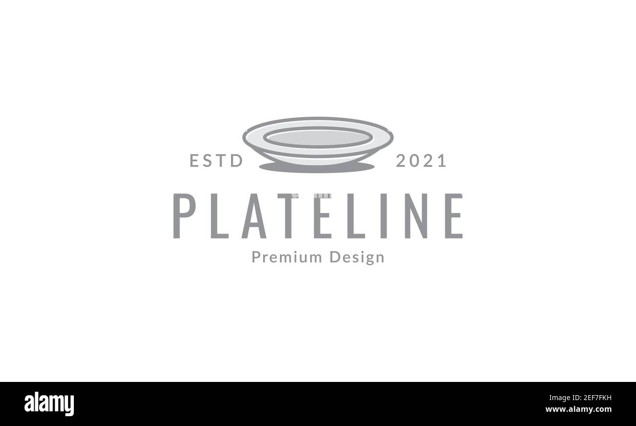 simple plate lines logo design vector icon symbol illustration Stock ...