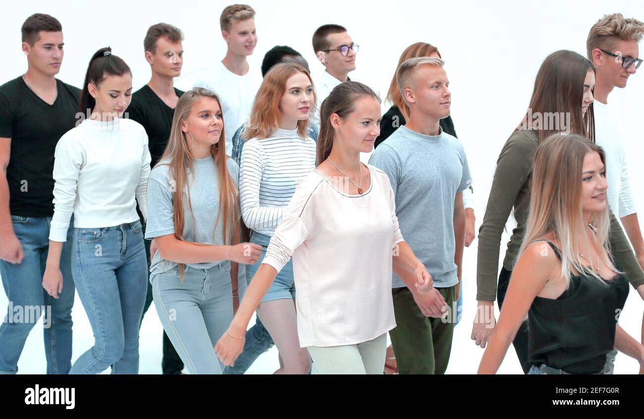 group of successful young people stepping forward Stock Photo - Alamy