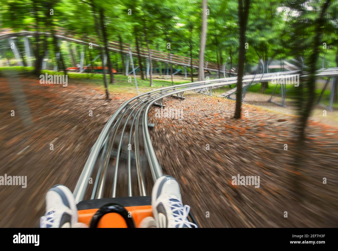 Summer toboggan-run from inside Stock Photo - Alamy