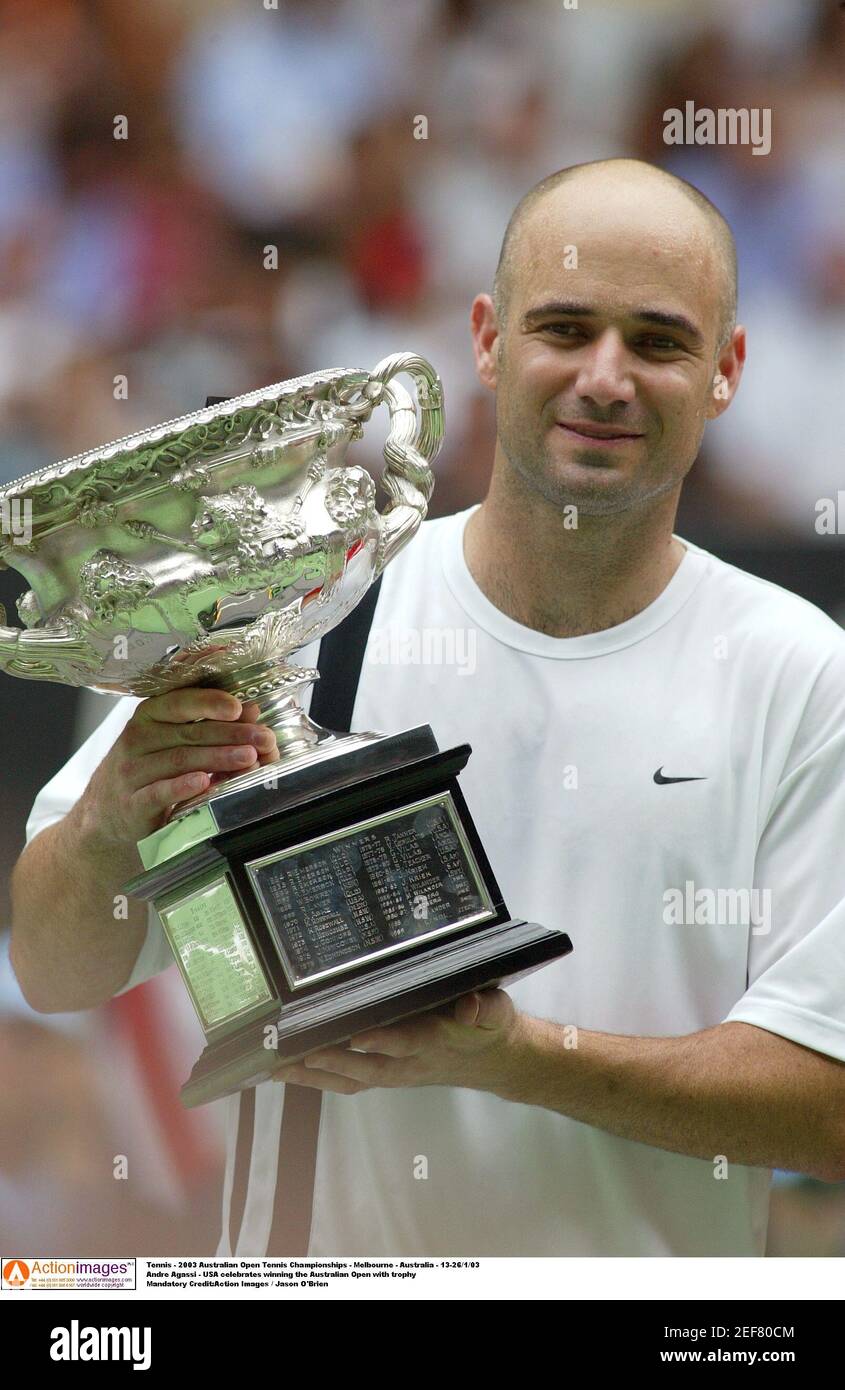 Andre agassi celebrates winning the australian open High Resolution ...