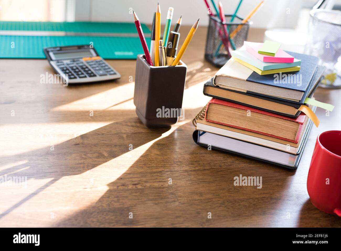Office book stack hi-res stock photography and images - Alamy