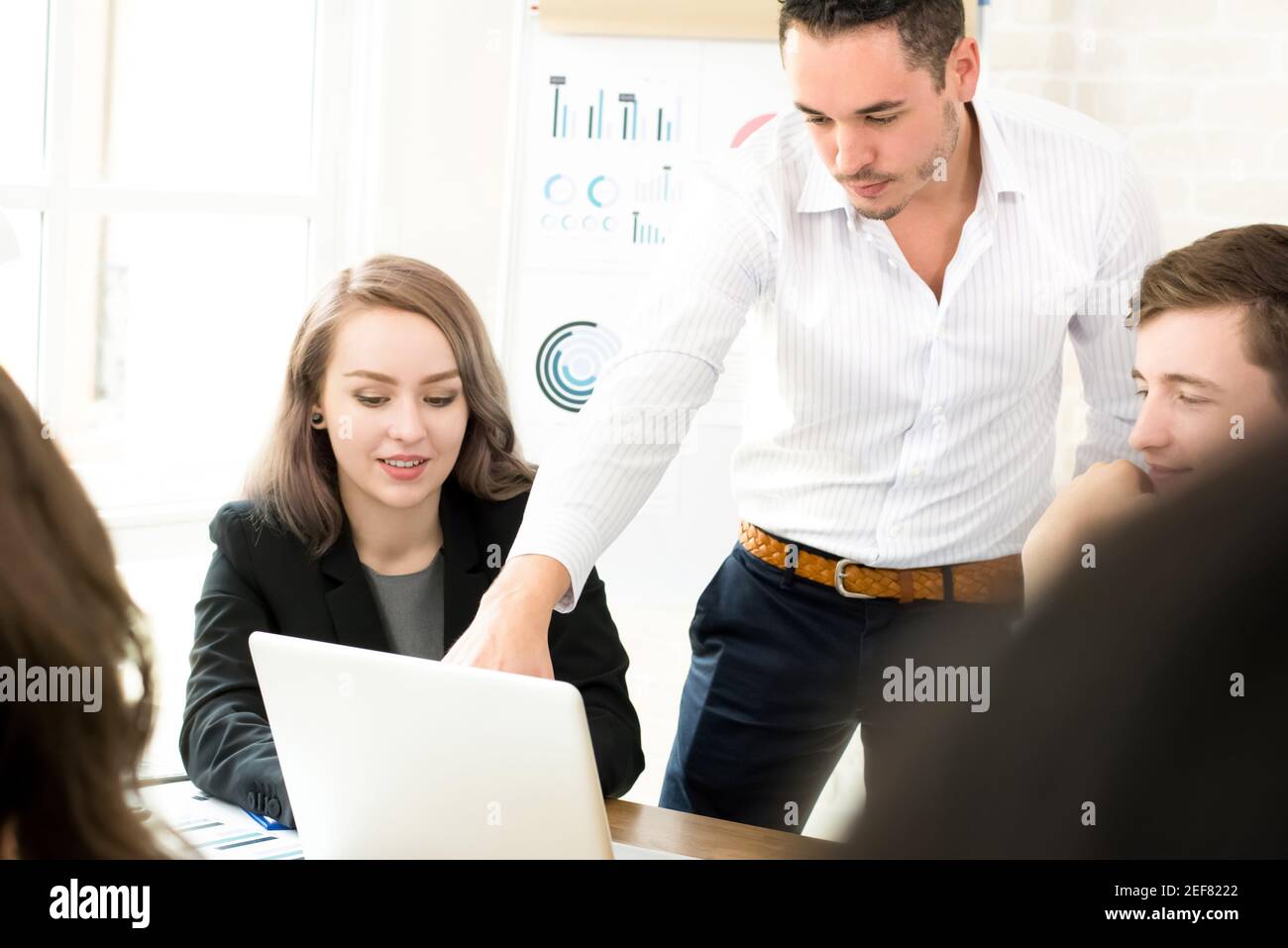 Group people discussing business plan hi-res stock photography and ...