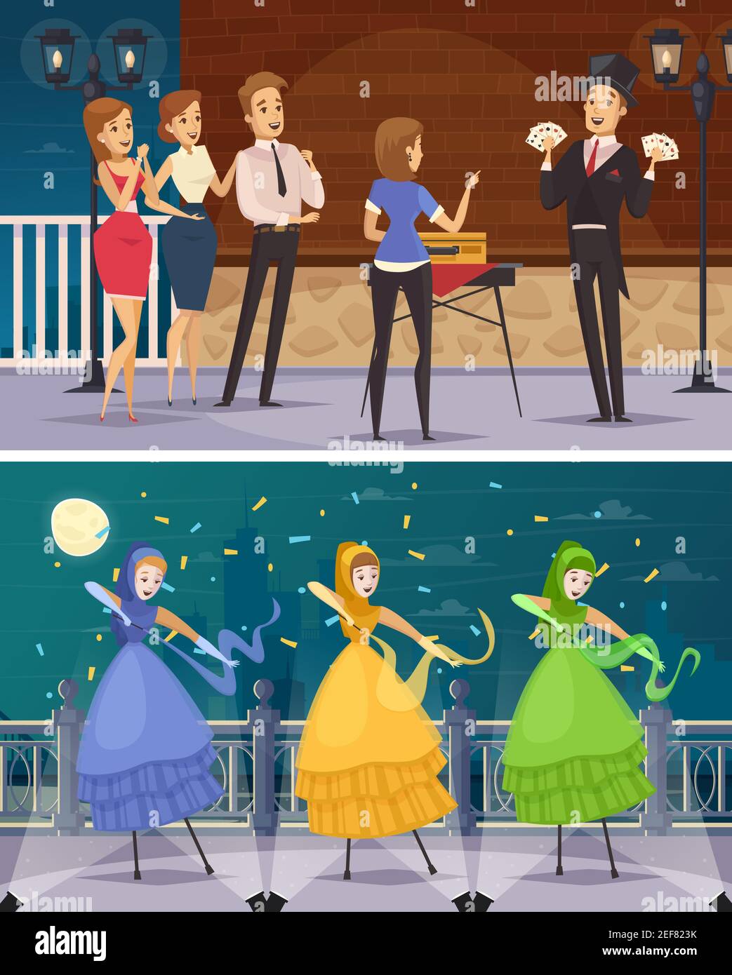 Dancing busker Stock Vector Images - Alamy