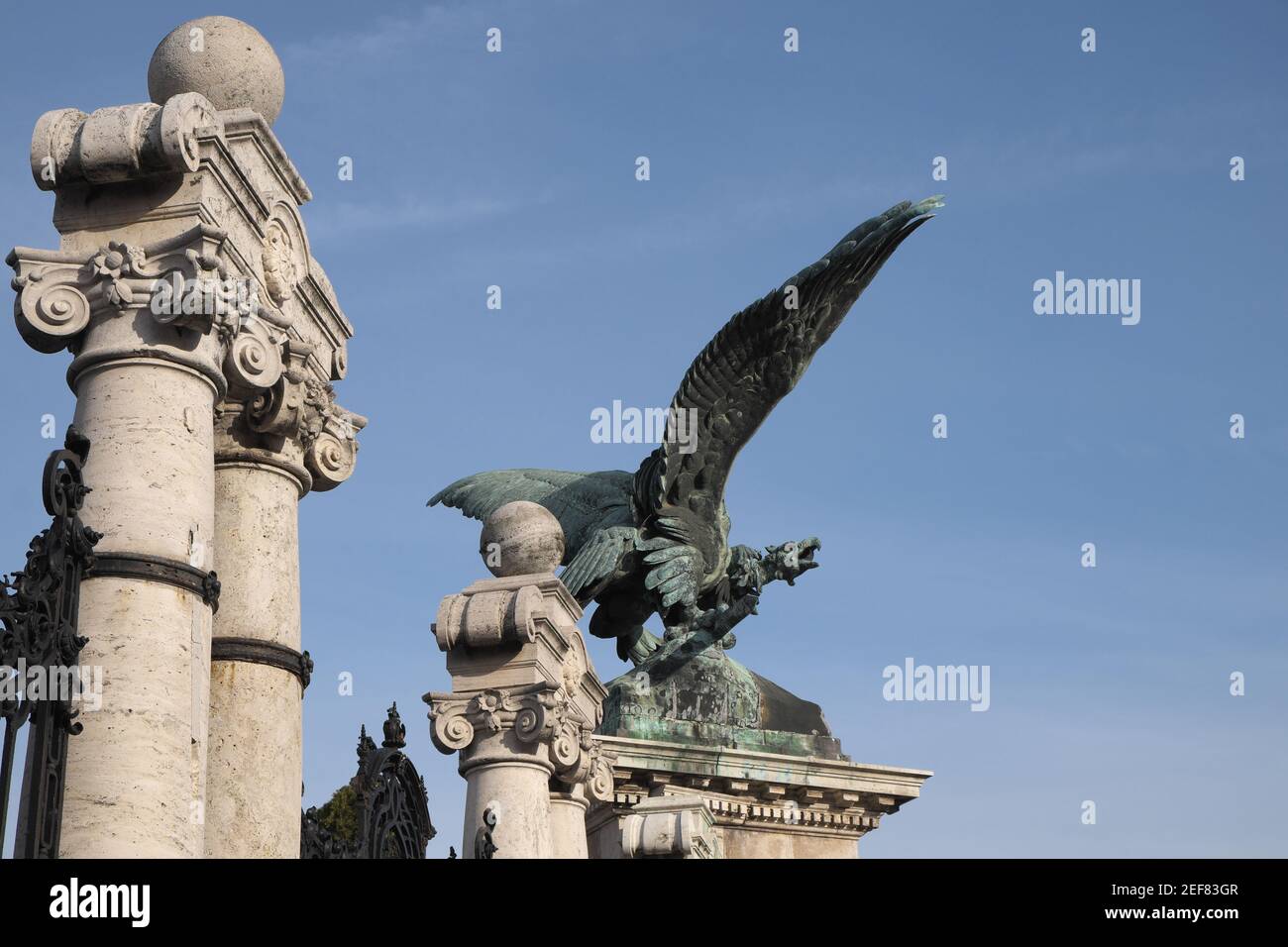 Turul (mythical guardian bird of Hungary), Castle District, Budapest ...