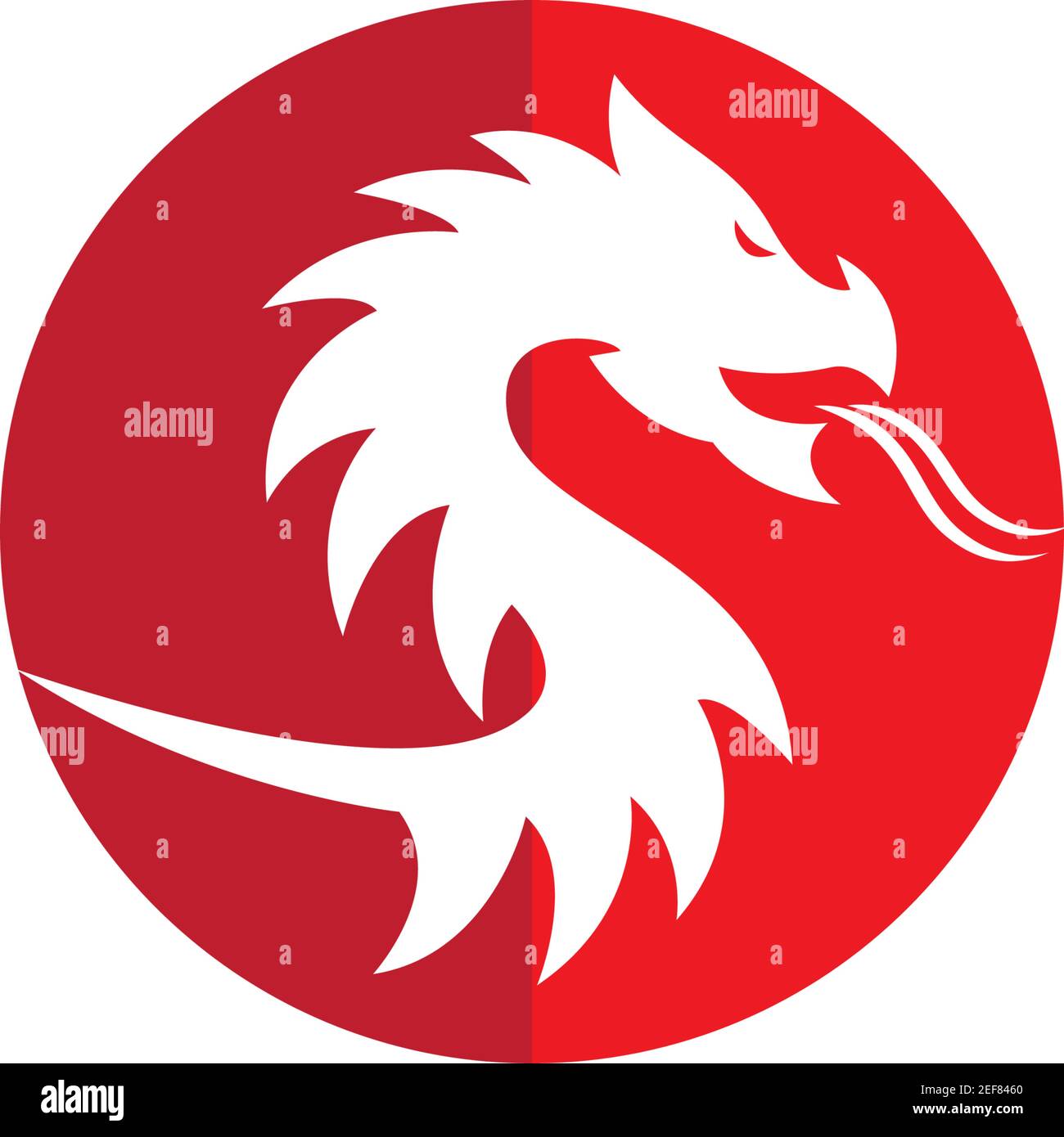 Head dragon flat color logo template vector illustration Stock Vector ...