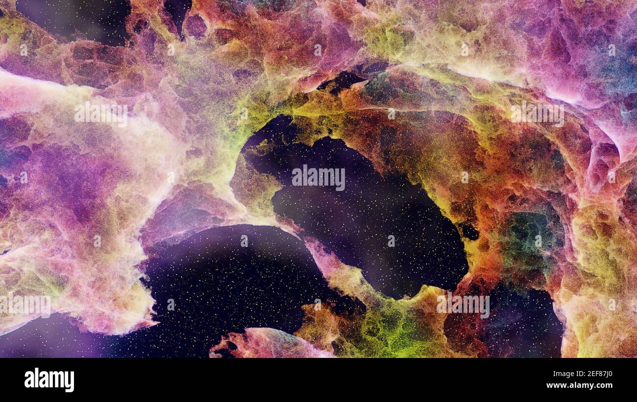 fragment of nebula in outer space. 3d rendering Stock Photo - Alamy