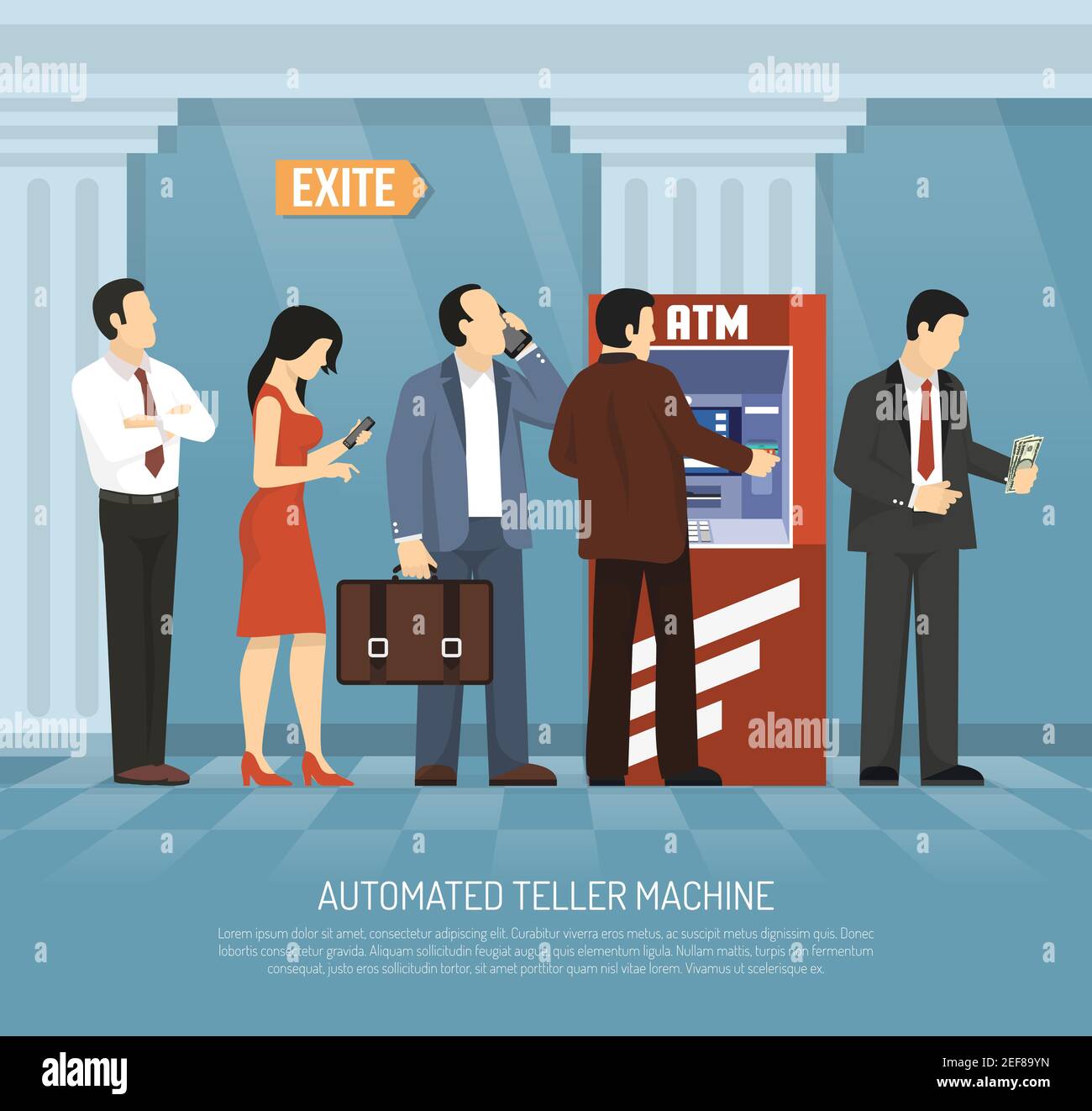 Counting cash atm Stock Vector Images - Alamy