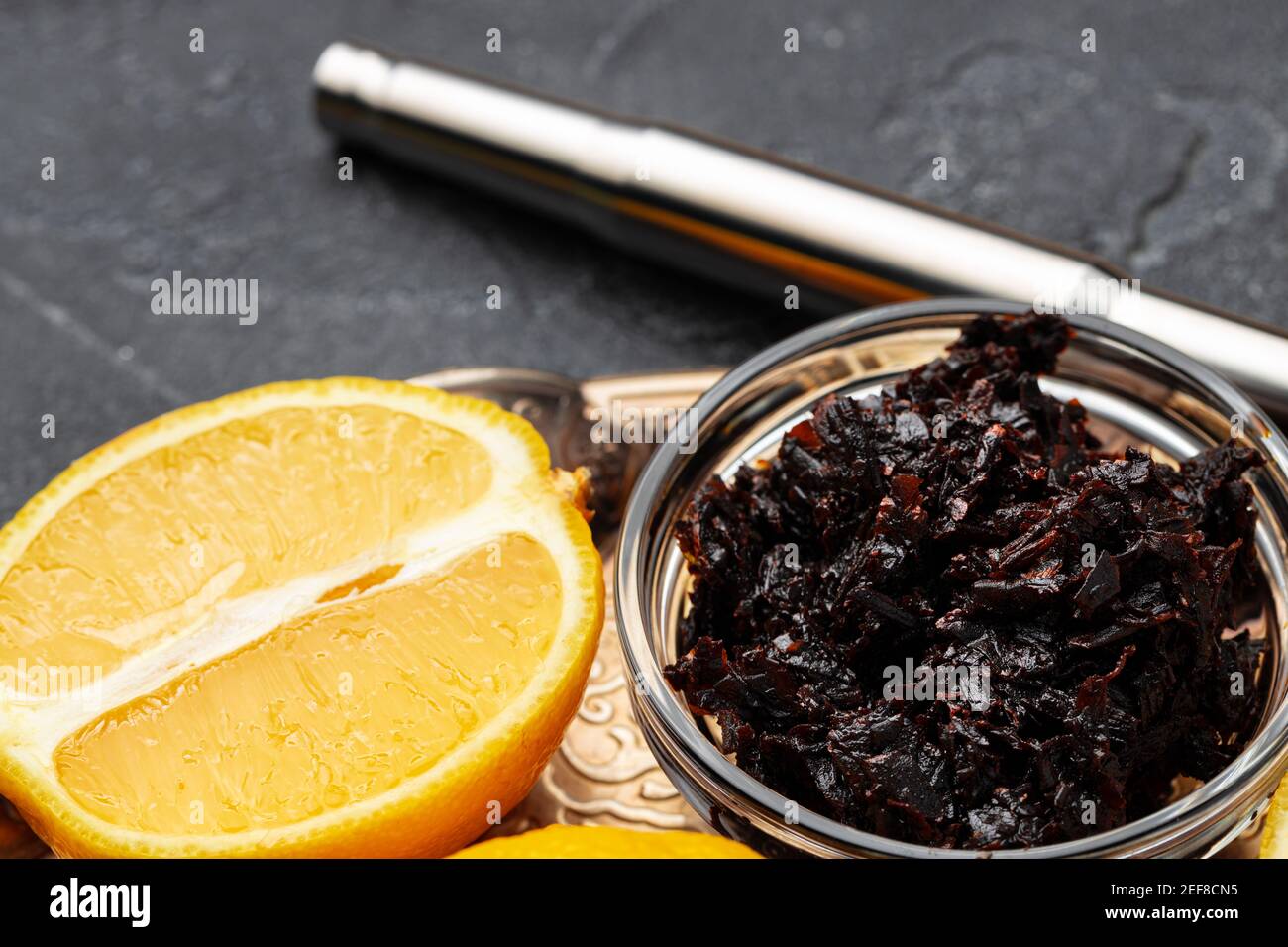 Shisha parts, tobacco and lemons close up Stock Photo - Alamy