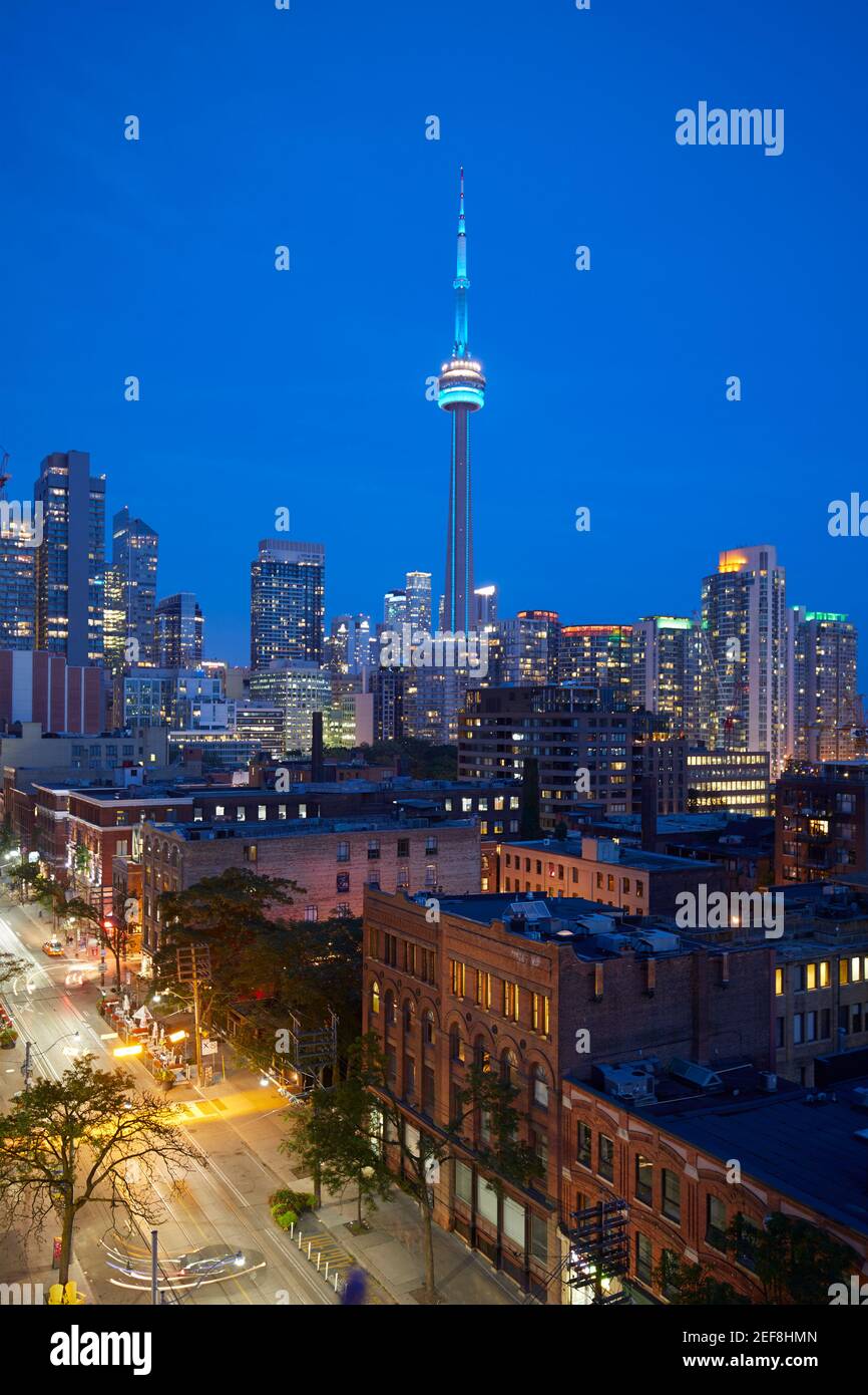 Cityscape of Toronto with the iconic CN Tower, Ontario, Canada Stock ...