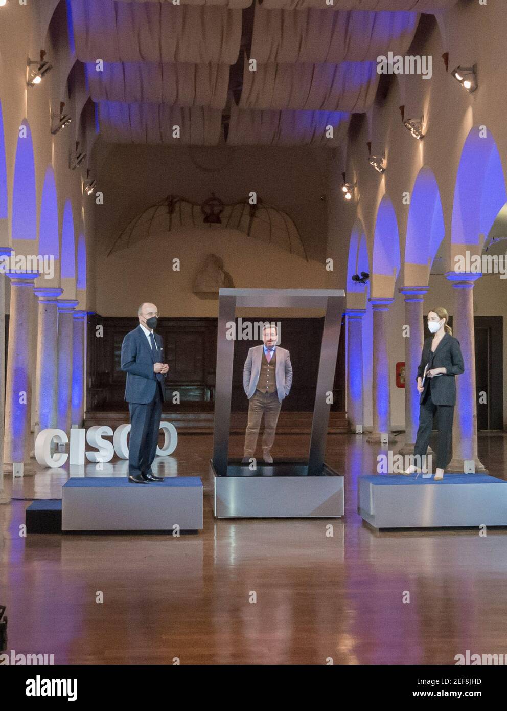 Milan, Italy. 16th Feb, 2021. 2/16/2021 - Milan. Cisco collaborates ...