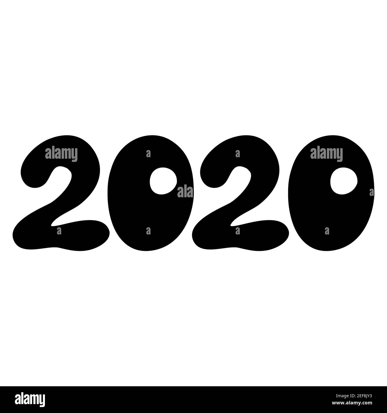 2020 hand written black lettering isolated on white background. Great ...
