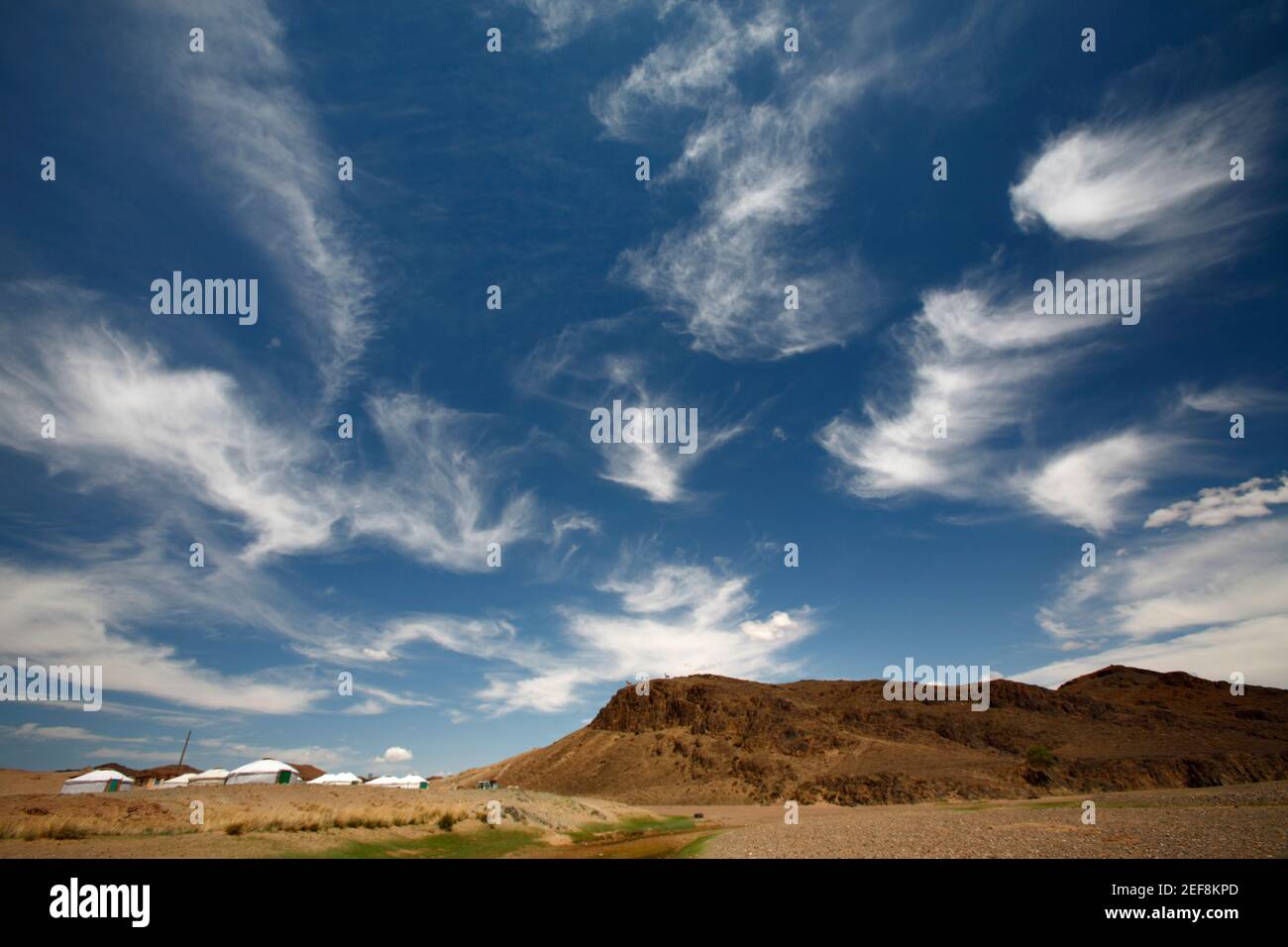 Traditional Gers of a touristic camp, Gobi desert, Mongolia Stock Photo ...