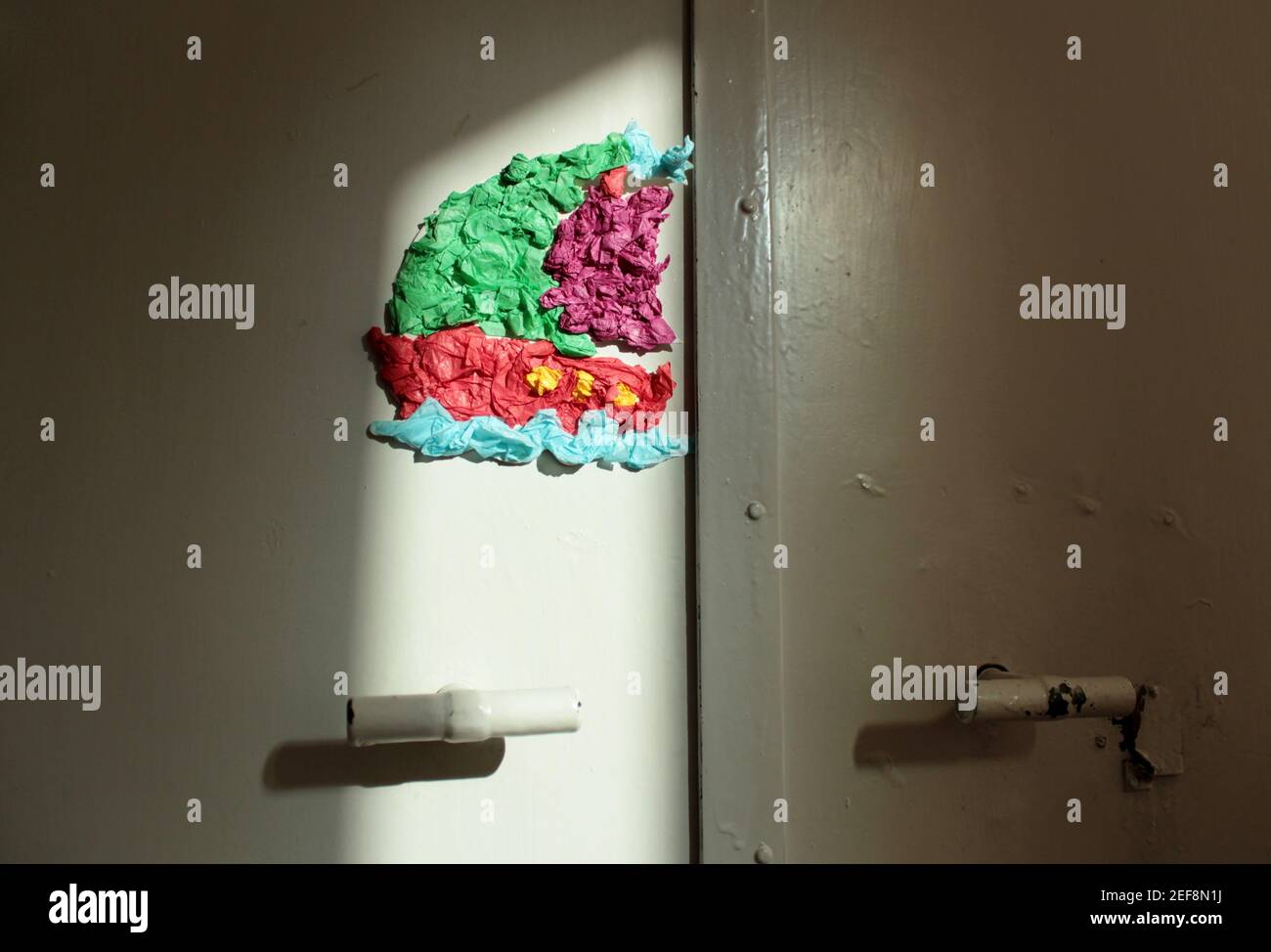 homemade ship on a metal cabinet Stock Photo - Alamy