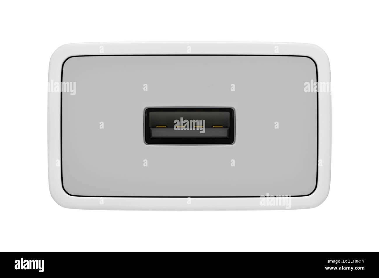 Empty USB port on the white power adapter for charging many types of ...