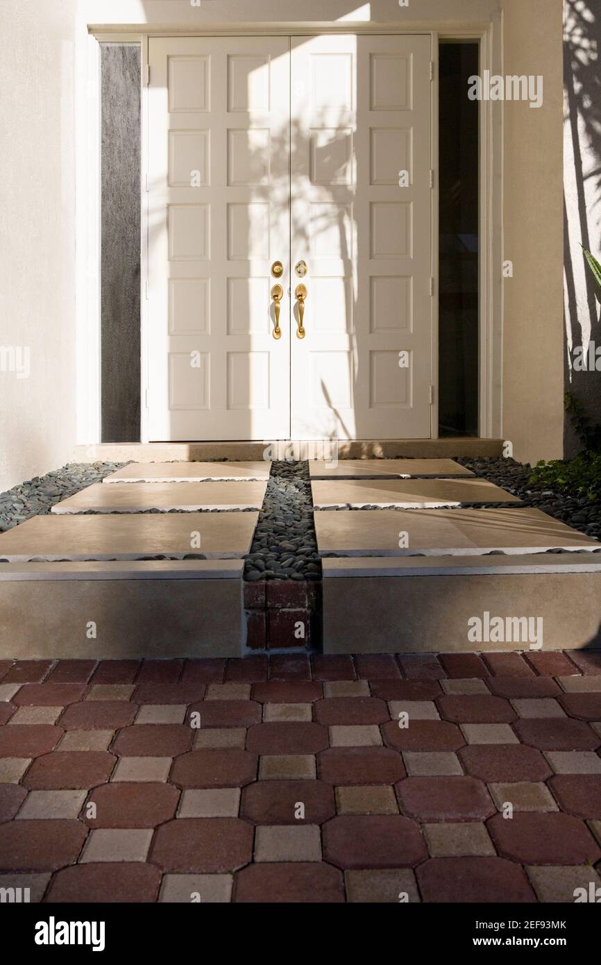 Closed door of a house Stock Photo - Alamy