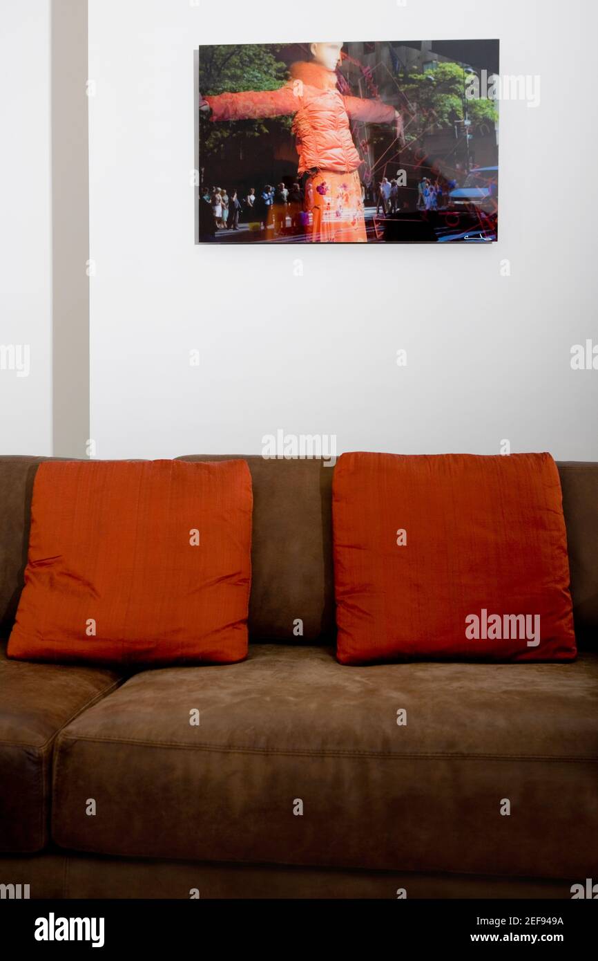 Couch in a living room Stock Photo - Alamy