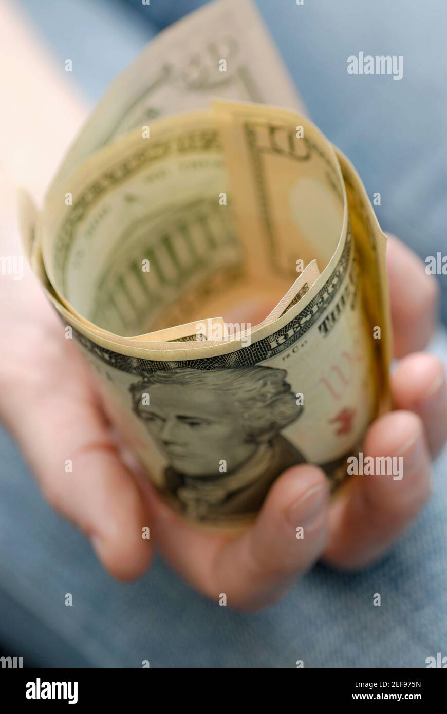 Hand Holding 10 Dollar Banknote High Resolution Stock Photography and ...