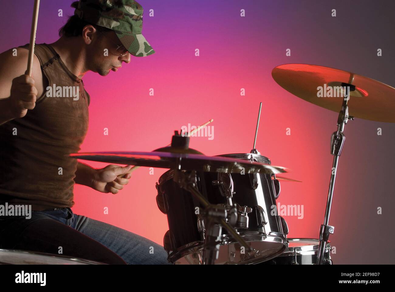 Close up young male drummer hi-res stock photography and images - Alamy