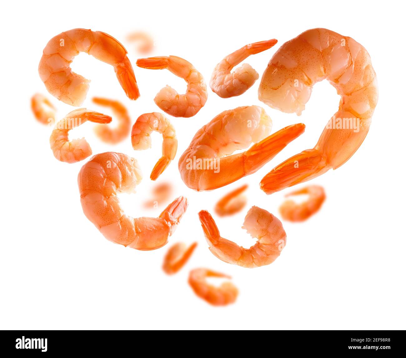 Boiled prawns in the shape of a heart on a white background Stock Photo ...
