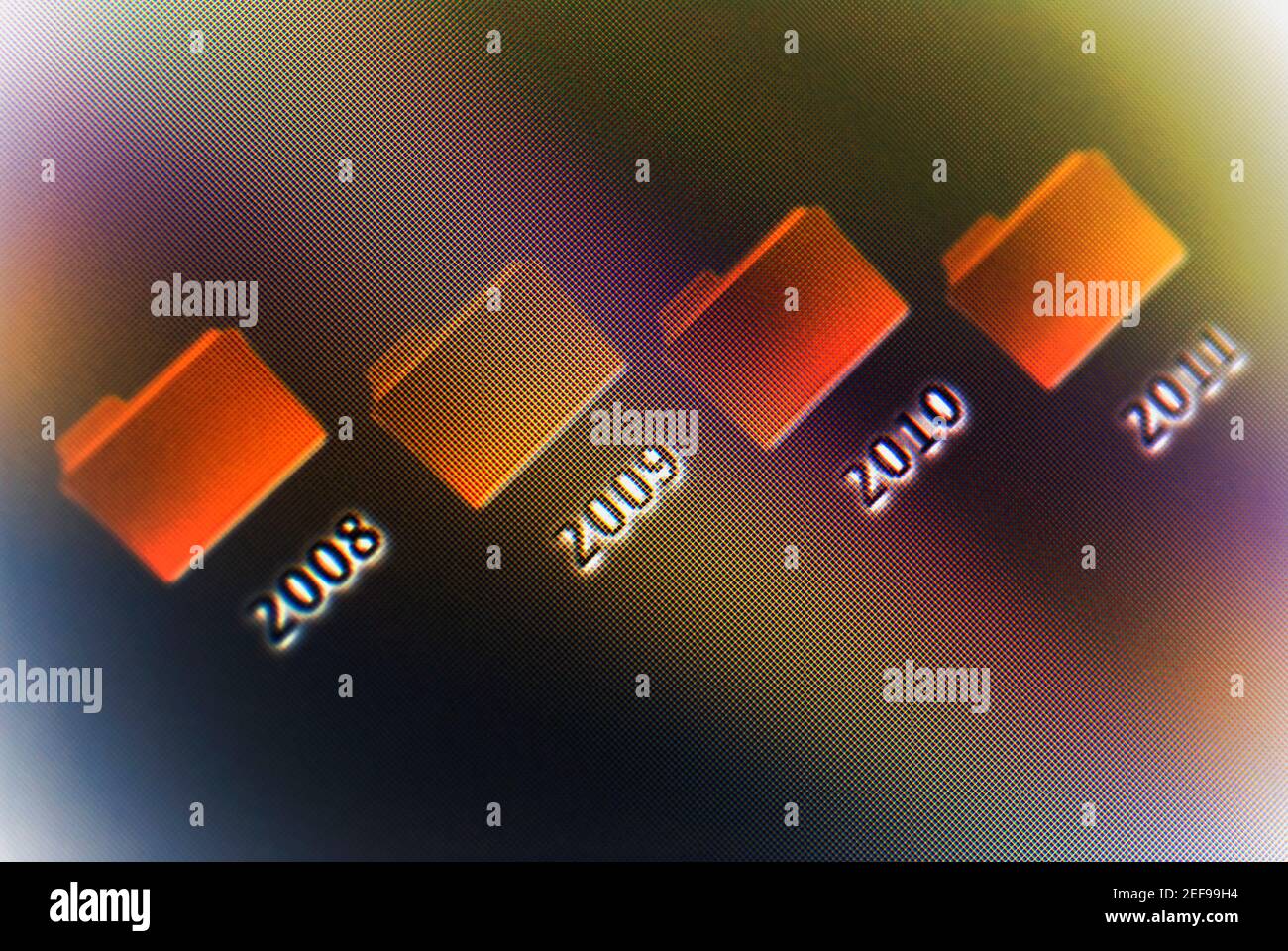 Close up of computer icons on a visual screen Stock Photo - Alamy