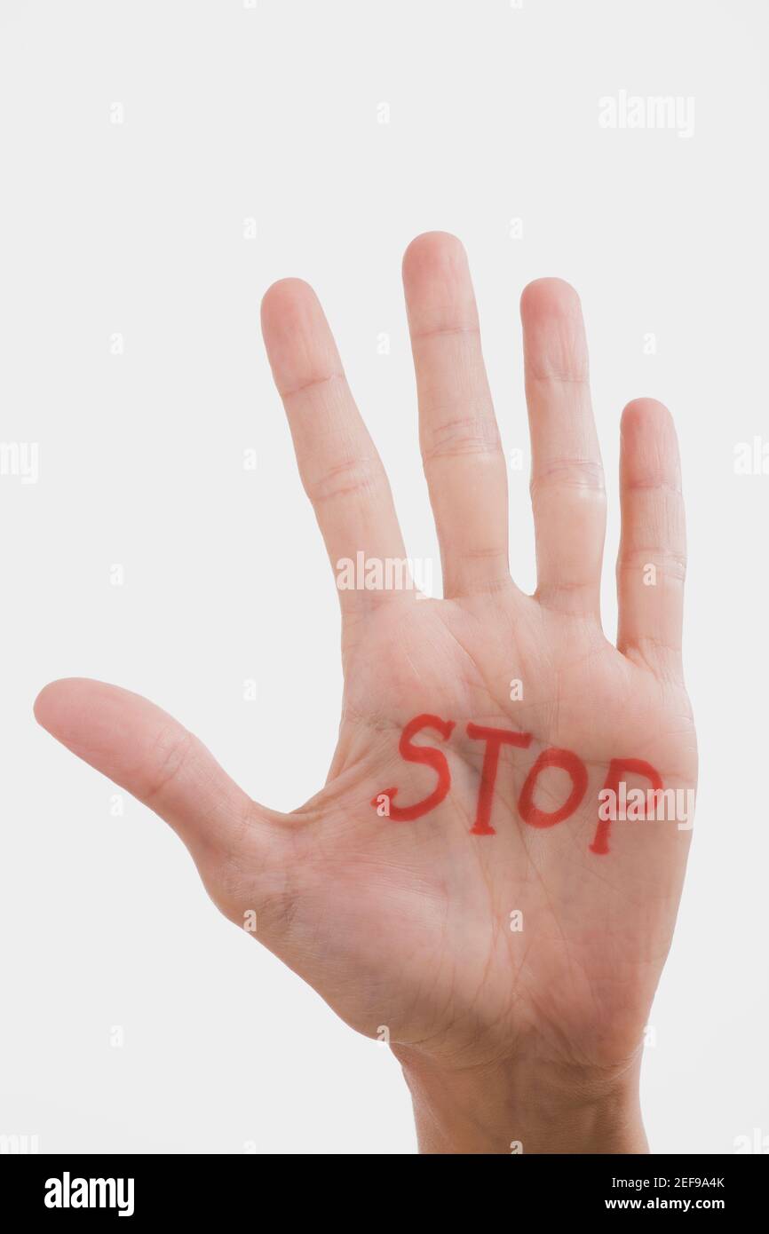 Writing on palm hand hi-res stock photography and images - Alamy