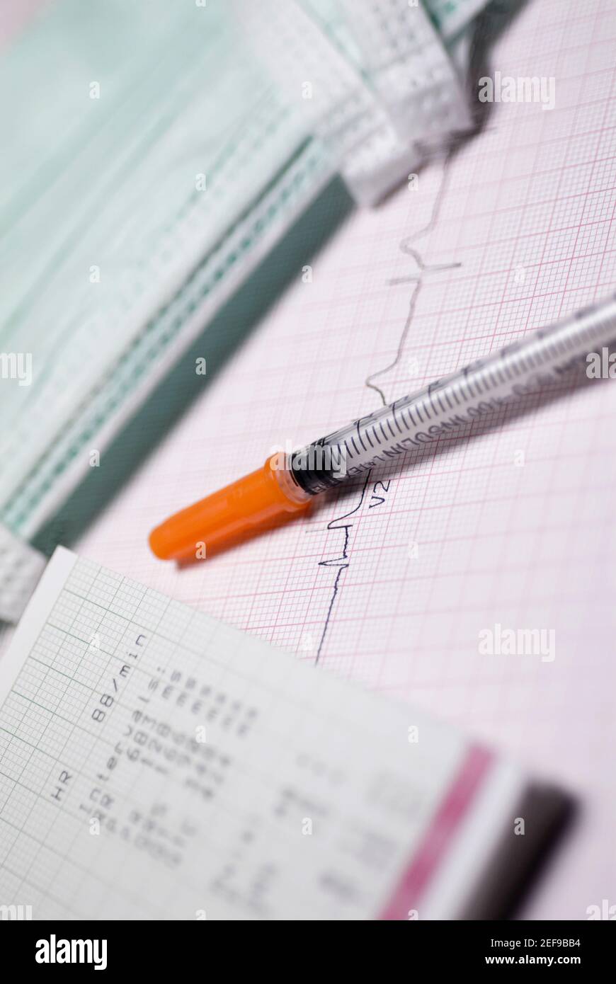 Close up of a syringe on a graph paper Stock Photo - Alamy
