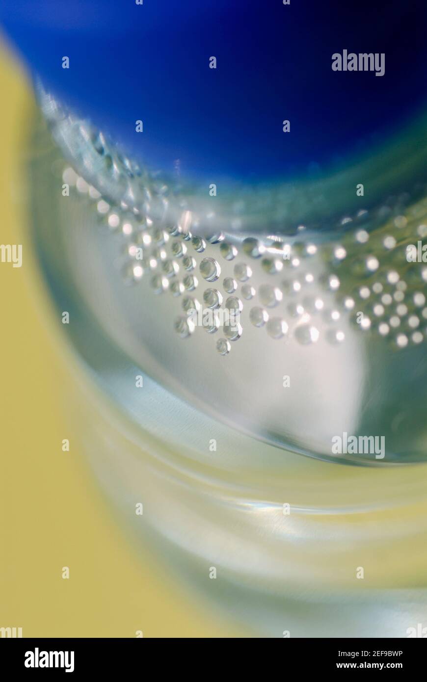 Close-up of bubbles in a water bottle Stock Photo - Alamy