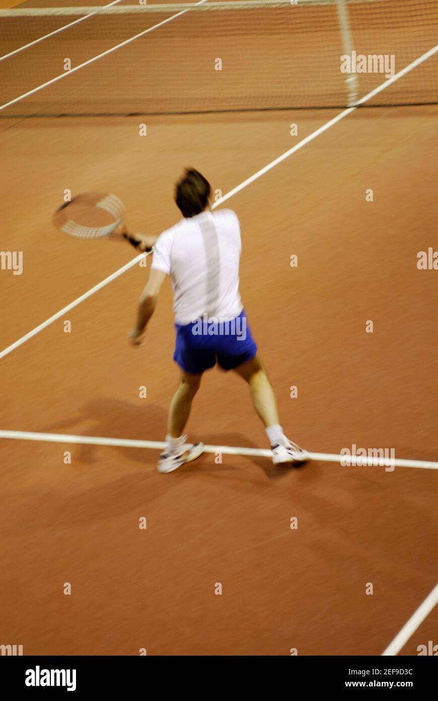 High angle view of a man playing tennis Stock Photo - Alamy