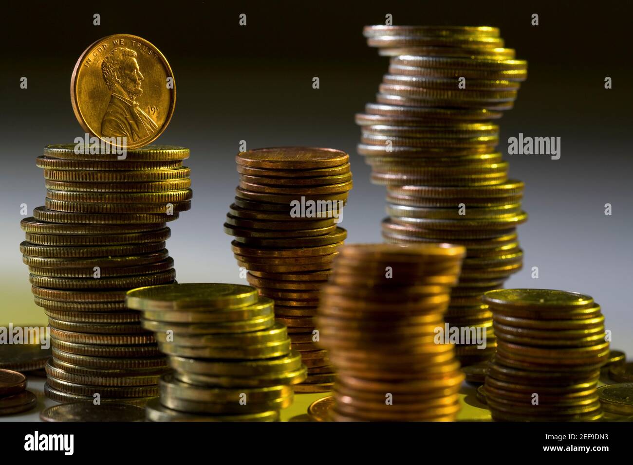 Coin stacks representation hi-res stock photography and images - Alamy