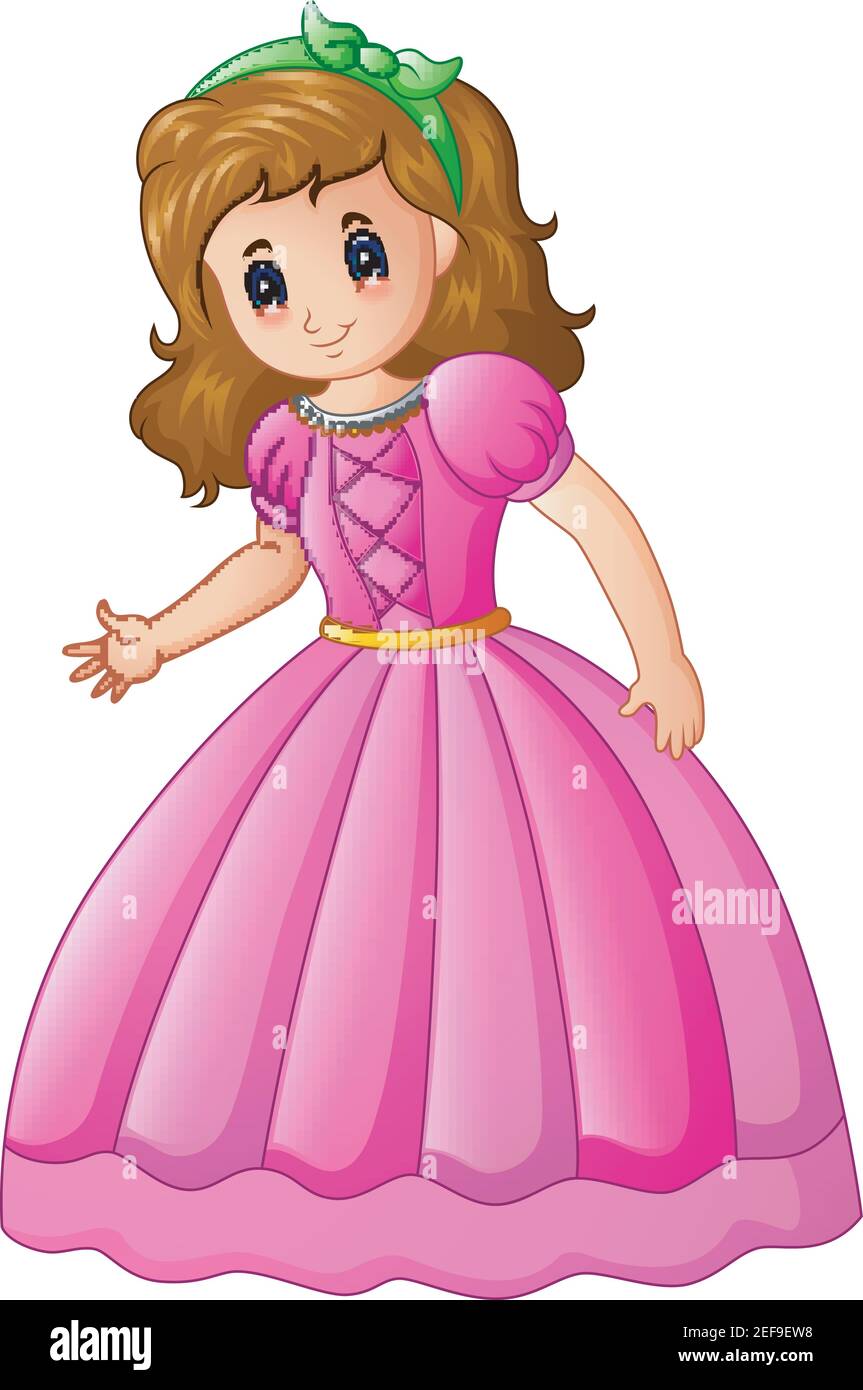 Vector illustration of Beautiful girl in a purple dress Stock Vector ...