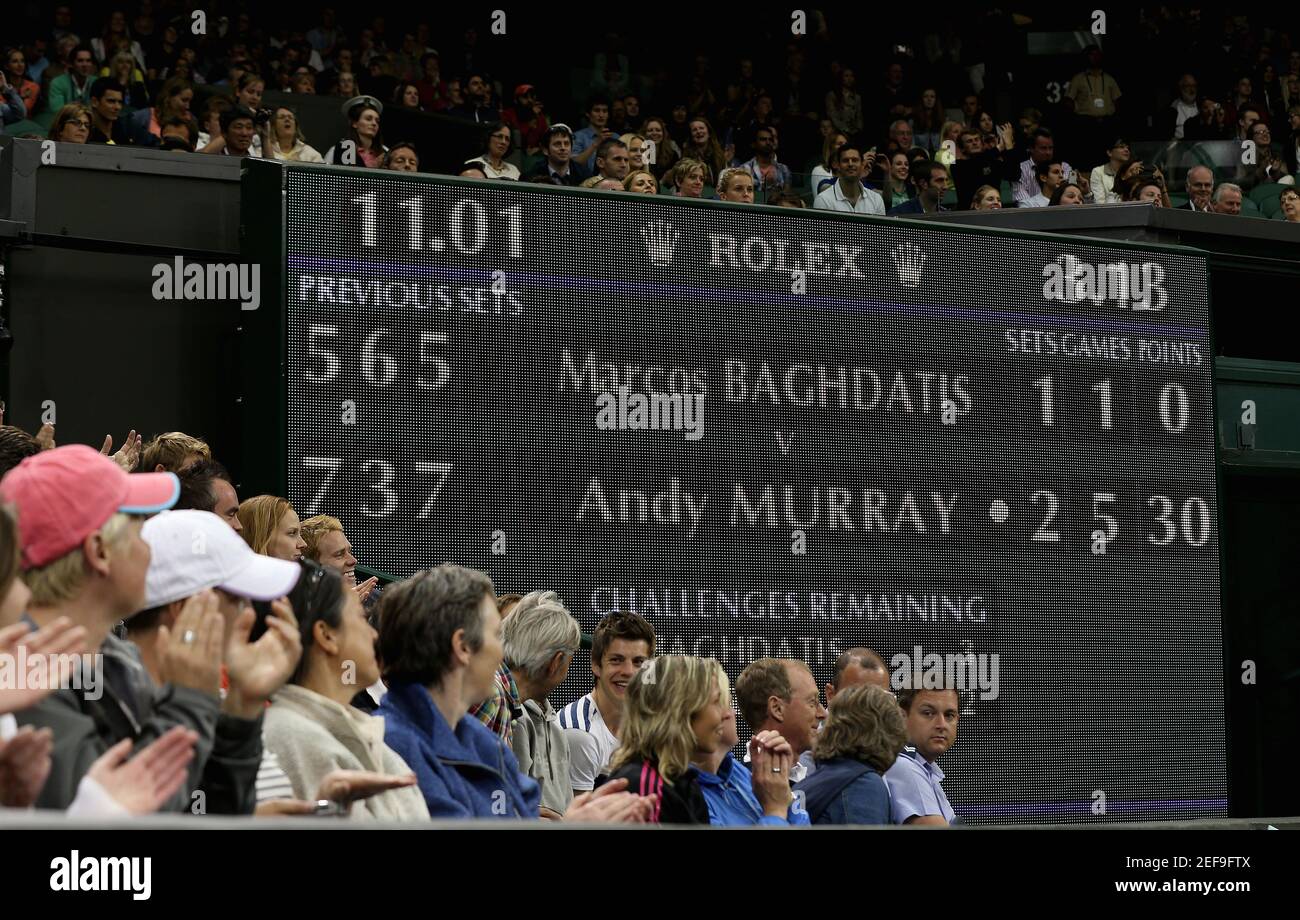 Score board wimbledon hi-res stock photography and images - Alamy