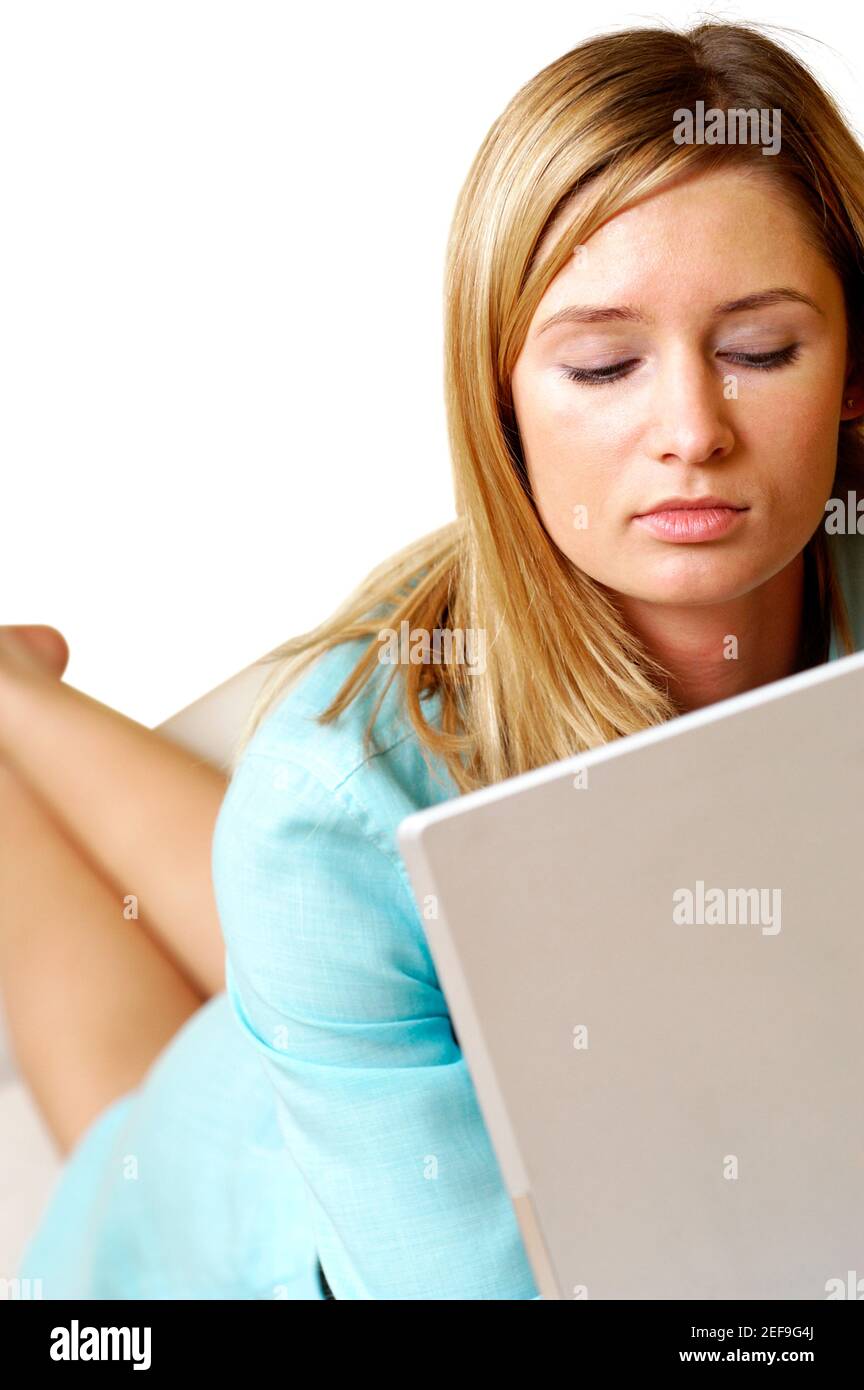 Human face, front view, laptop hi-res stock photography and images - Alamy