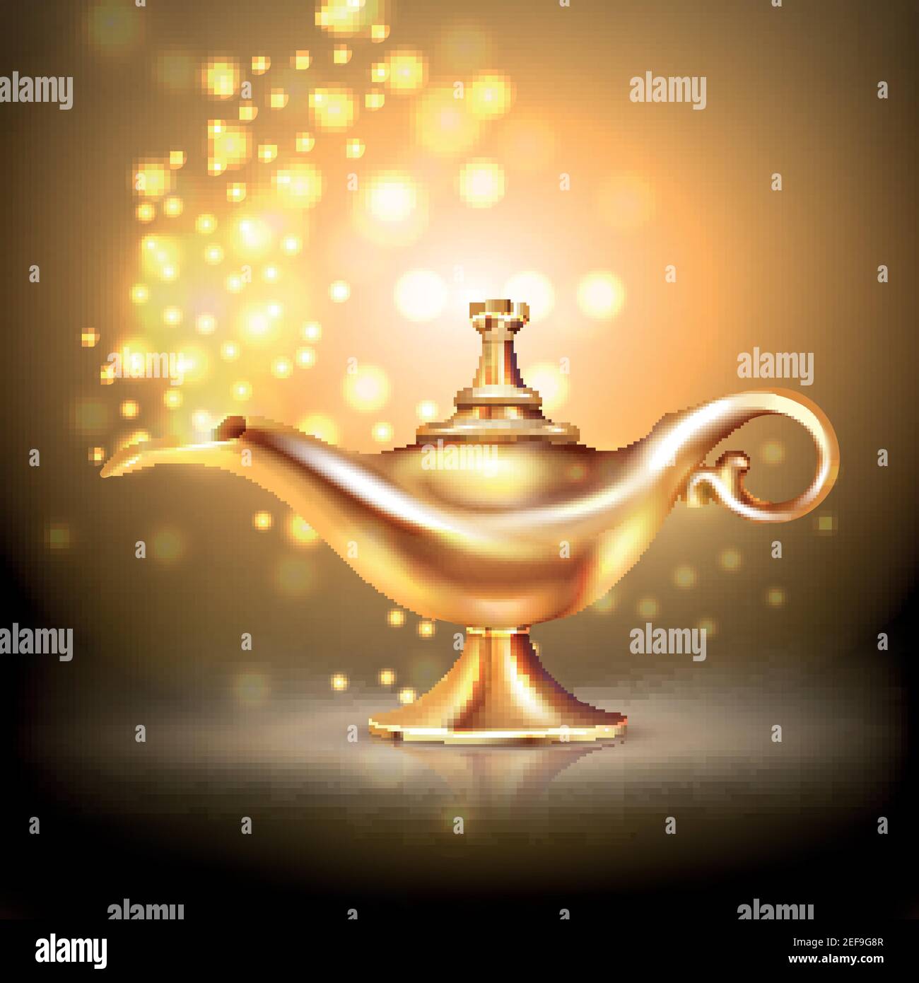Aladdin lamp composition with luminous particles lighting effects and ...