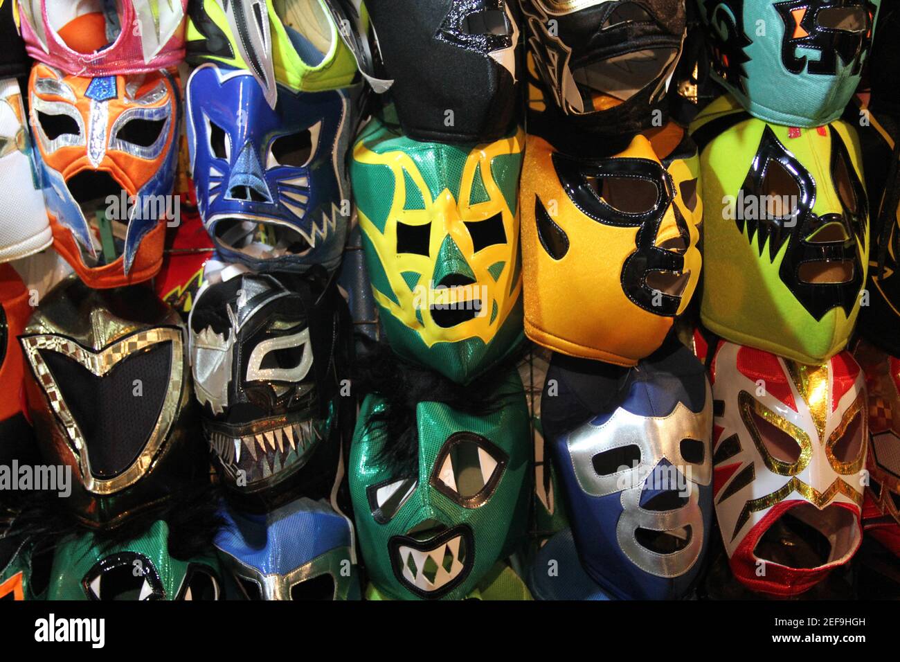 MEXICO CITY, MEXICO - Nov 23, 2012: A selection of colorful "Lucha ...
